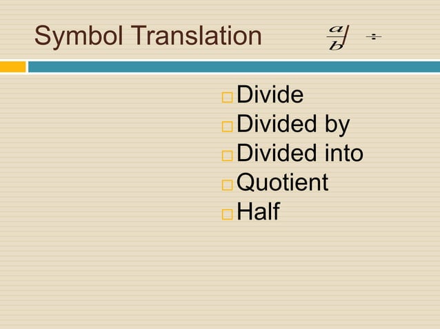 Translating words into symbols | PPTX