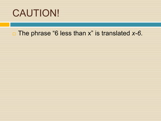 Translating words into symbols | PPTX