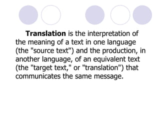Translation | PPT