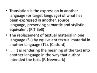 Introduction to Translation (Part I) | PPTX