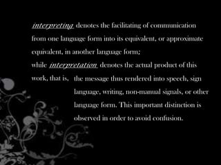 Interpreting and Audiovisual Translation | PPTX