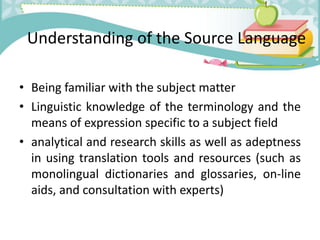 Translation : Language and Literacy | PPTX