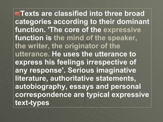 Translation, Function Of The Text | PPT