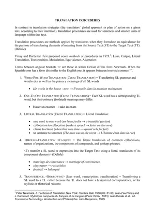 Translation procedures | PDF