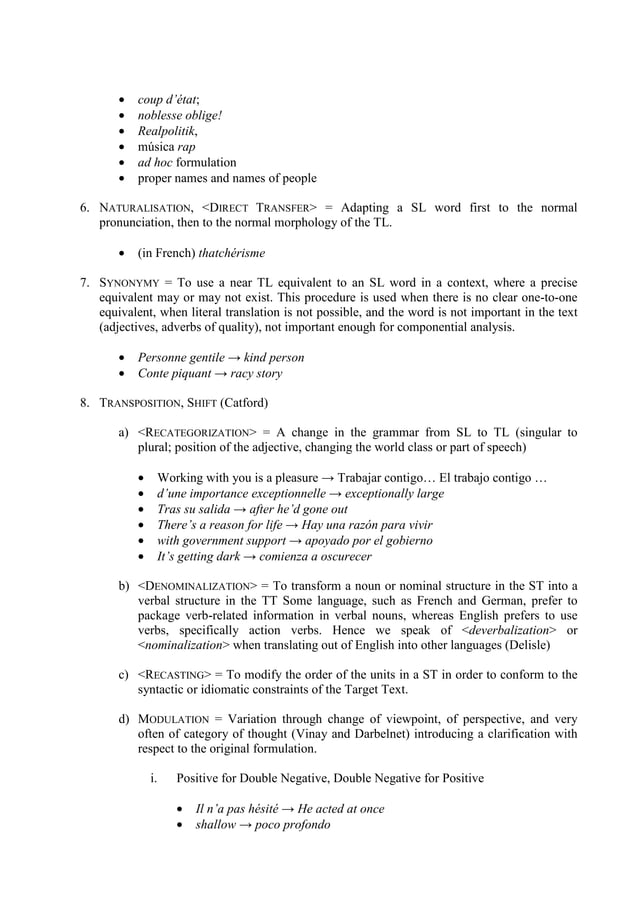 Translation procedures | PDF