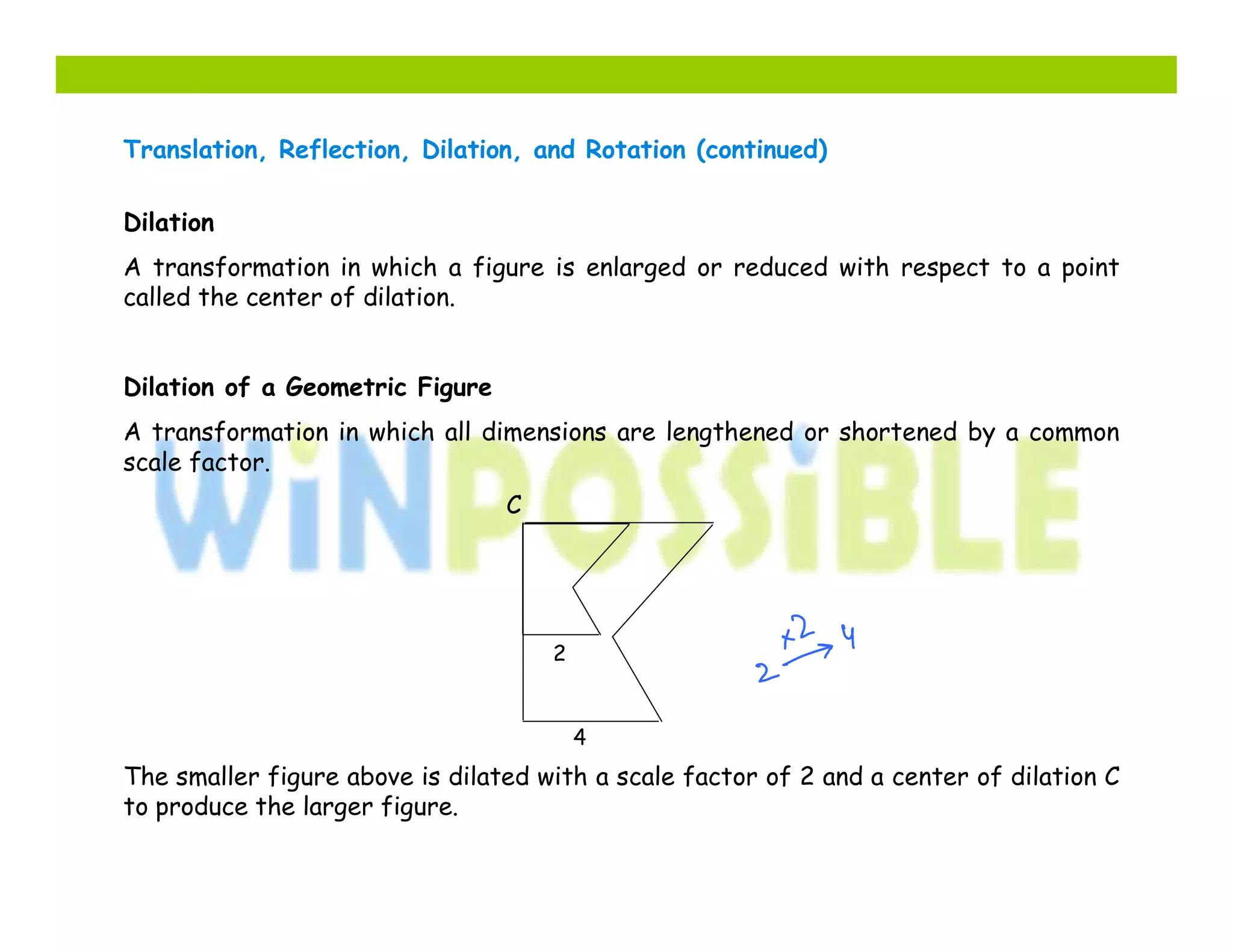 Translation, Dilation, Rotation, ReflectionTutorials Online | PPT