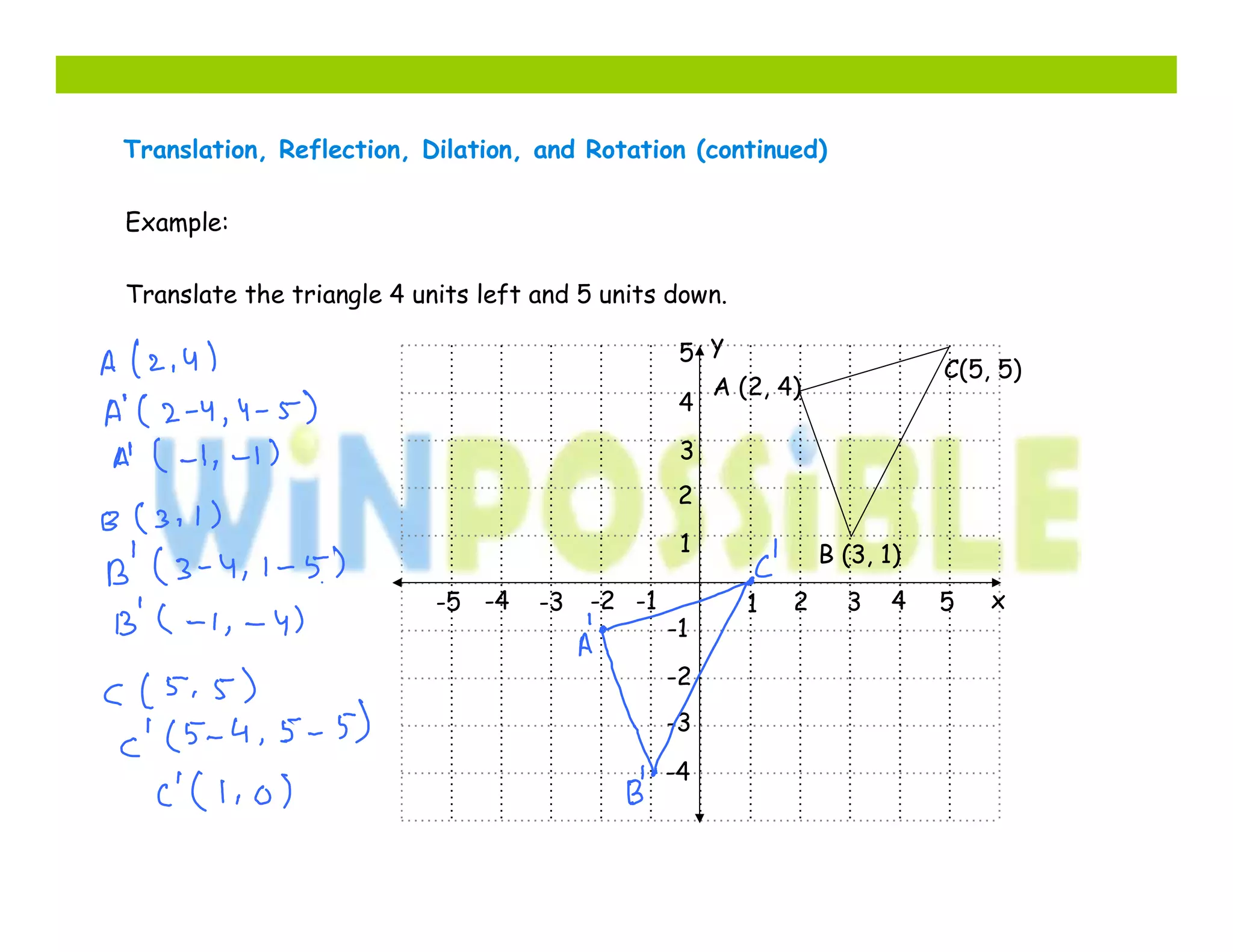 Translation, Dilation, Rotation, ReflectionTutorials Online | PPT
