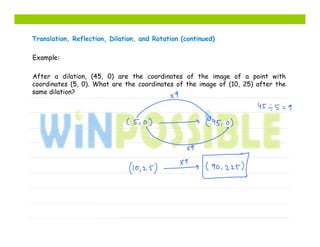 Translation, Dilation, Rotation, ReflectionTutorials Online | PPT