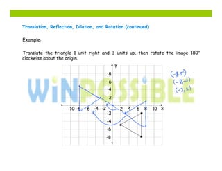 Translation, Dilation, Rotation, ReflectionTutorials Online | PPT