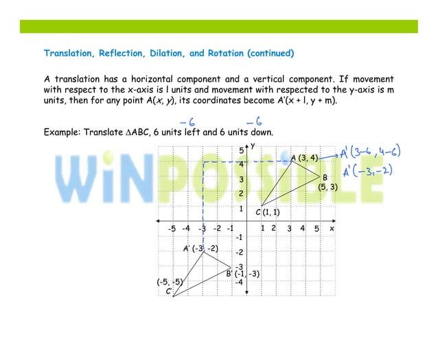 Translation, Dilation, Rotation, ReflectionTutorials Online | PPT
