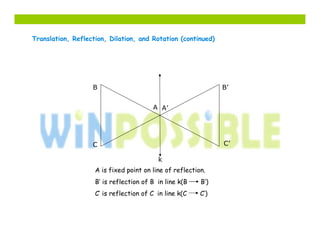 Translation, Dilation, Rotation, ReflectionTutorials Online | PPT