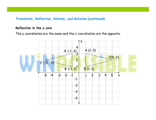 Translation, Dilation, Rotation, ReflectionTutorials Online | PPT