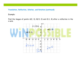 Translation, Dilation, Rotation, ReflectionTutorials Online | PPT