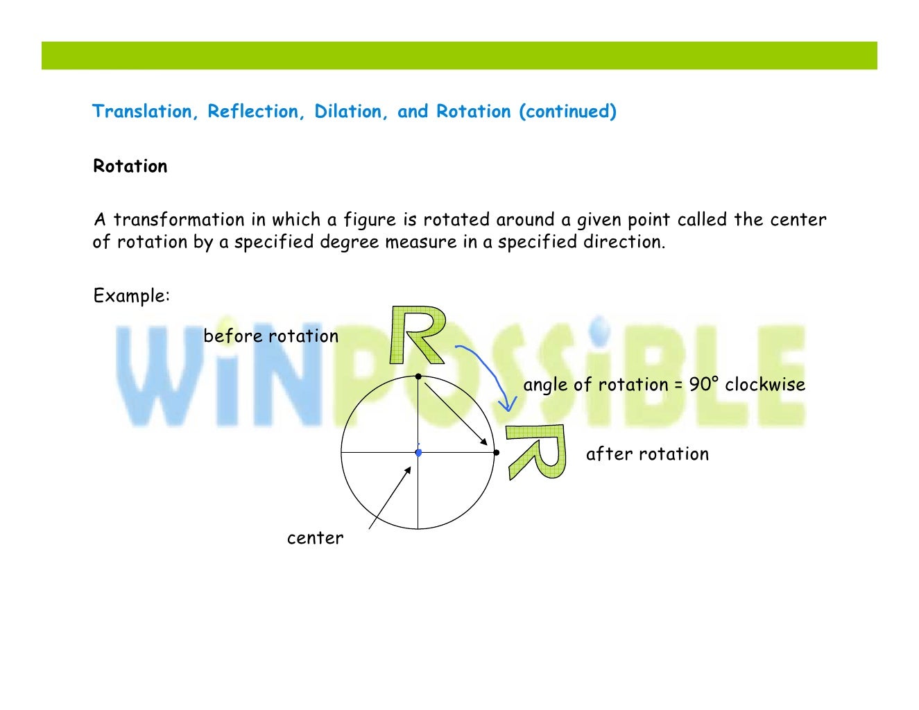 Translation, Dilation, Rotation, ReflectionTutorials Online