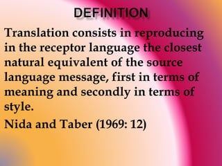 Translation 1st lecture | PPTX