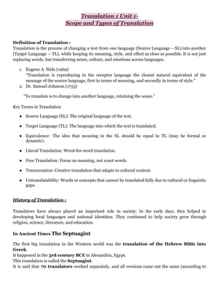 Translation 1 Unit 1- History, Scope and Types of Translation.pdf