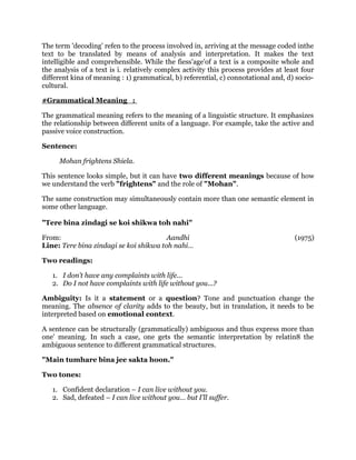 Translation 1 Unit 2- Decoding and Recoding, Cultural Issues in TL and ...