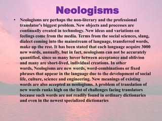 The use of componential Analysis in Translation | PPTX