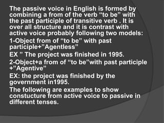 passive voice in English and Arabic | PPT