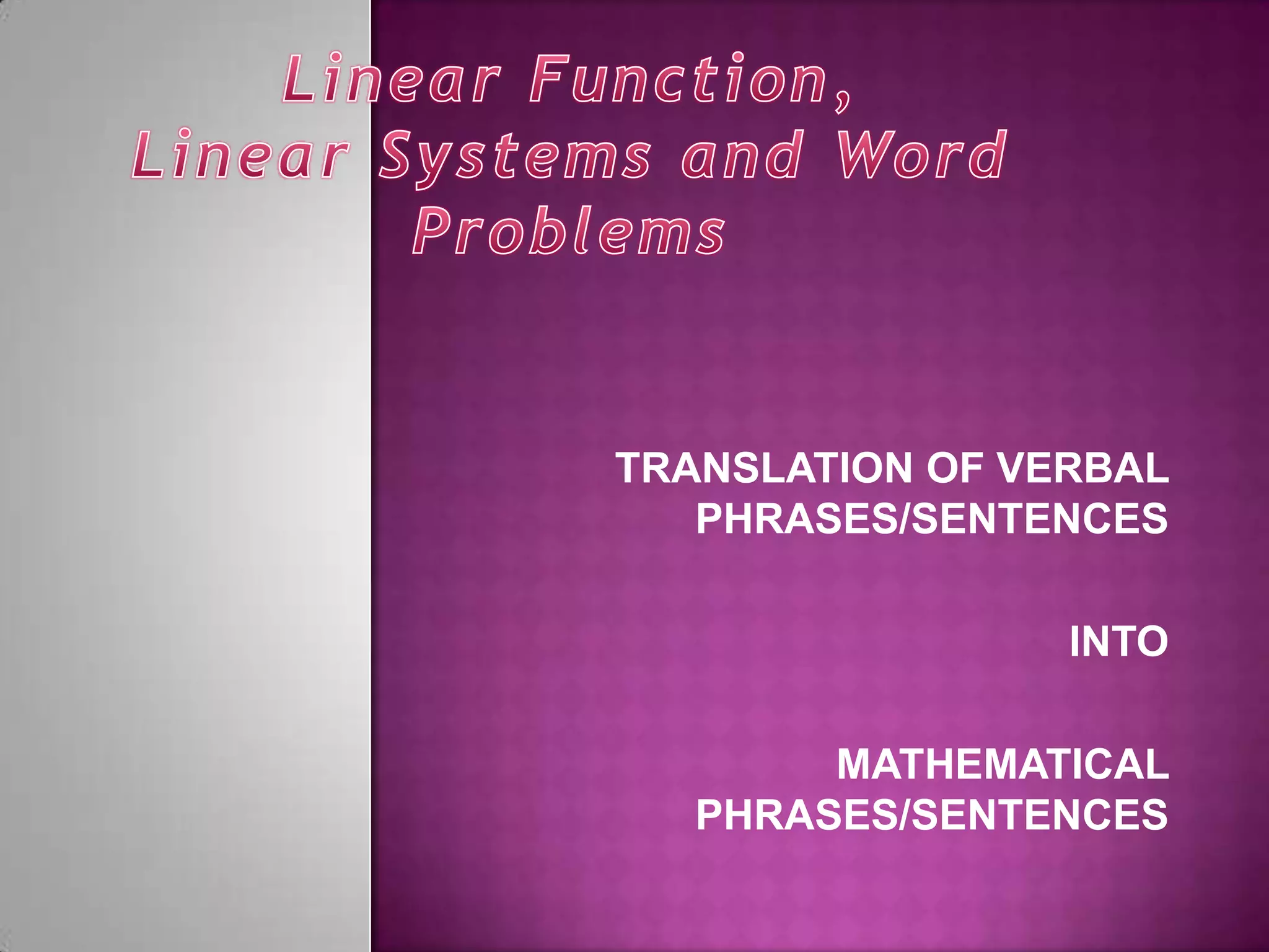 Translation (Algebra) | PPT