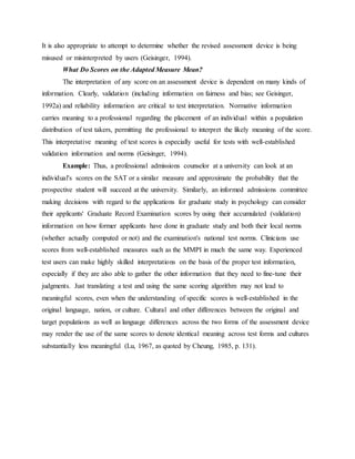 Translation and adaptation issues influencing the normative ...