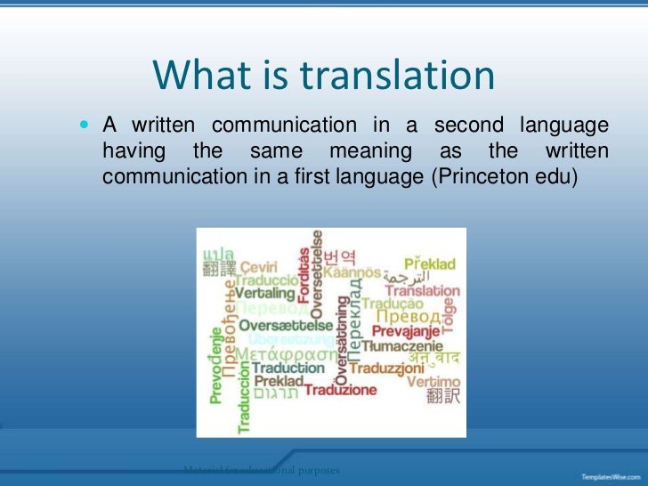 Translation and Interpretation