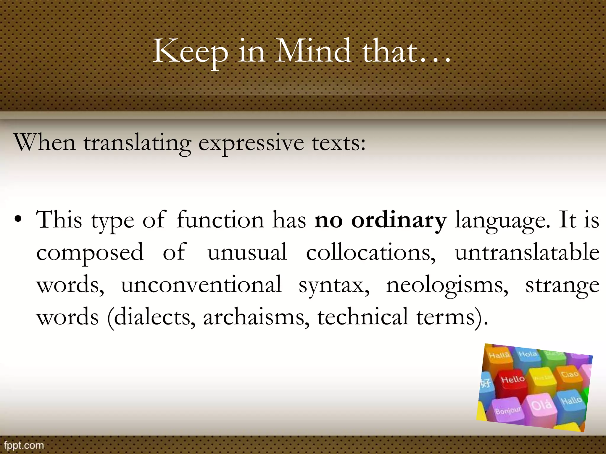 Translation and Language Functions | PPT