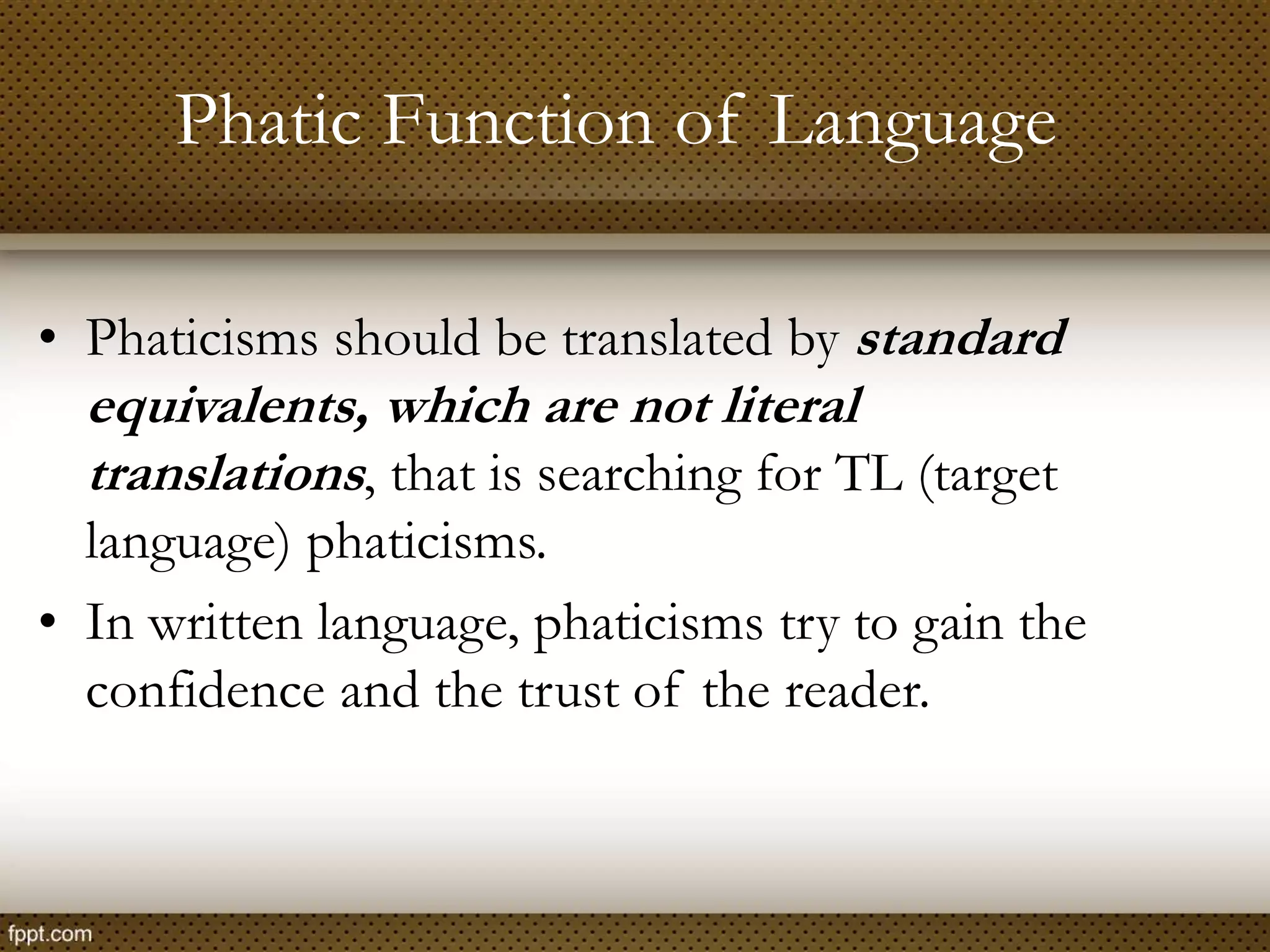 Translation and Language Functions | PPT