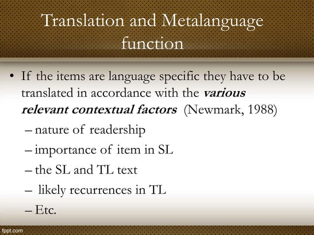 Translation and Language Functions | PPT