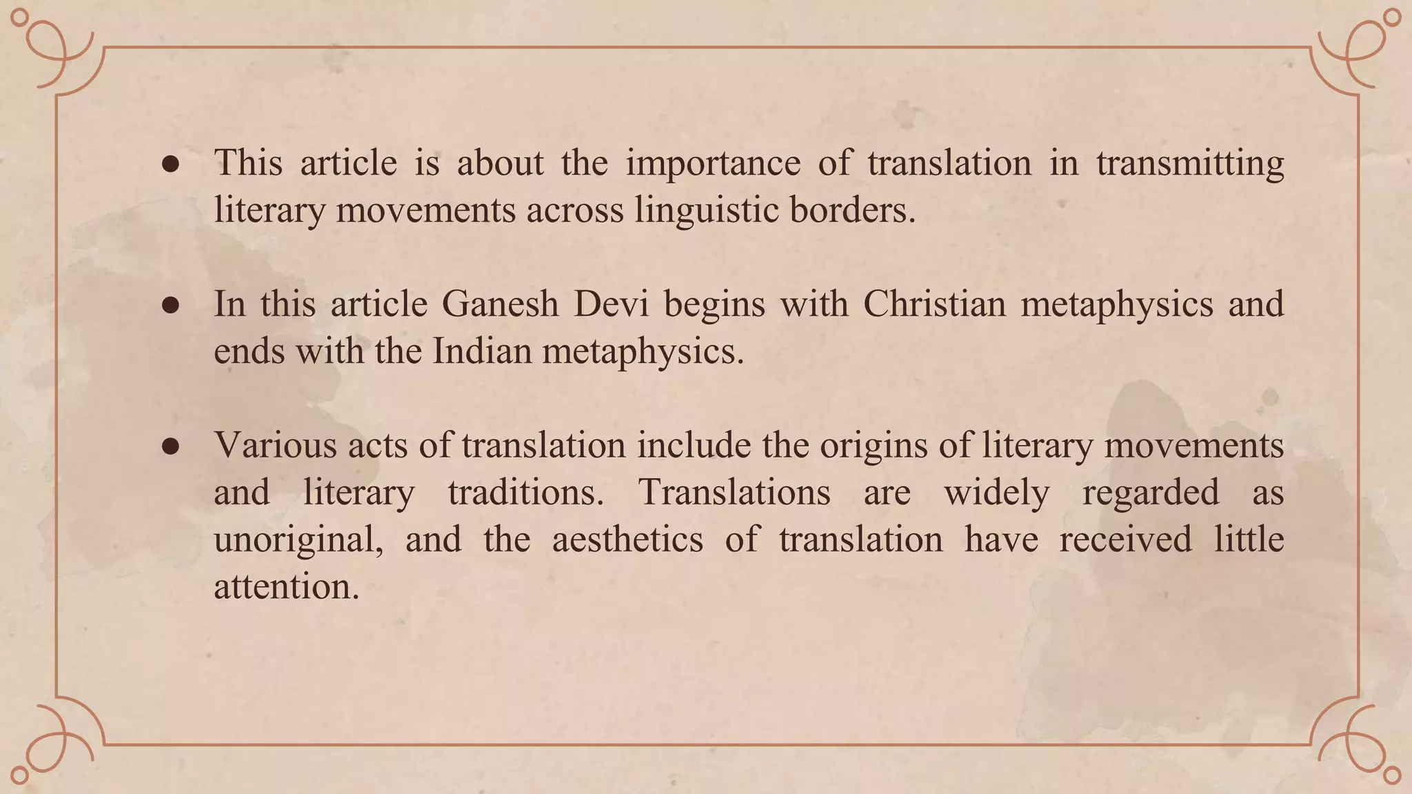 “Translation and literary history an indian view- - ganesh devy | PPTX