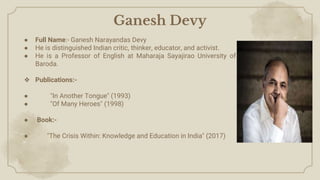 “Translation and Literary History_ An Indian View” Ganesh Devy.pptx