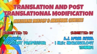 Translation and Post Translational Modification | PPTX