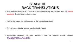 Translation and validation of a questionnaire seminar | PPTX