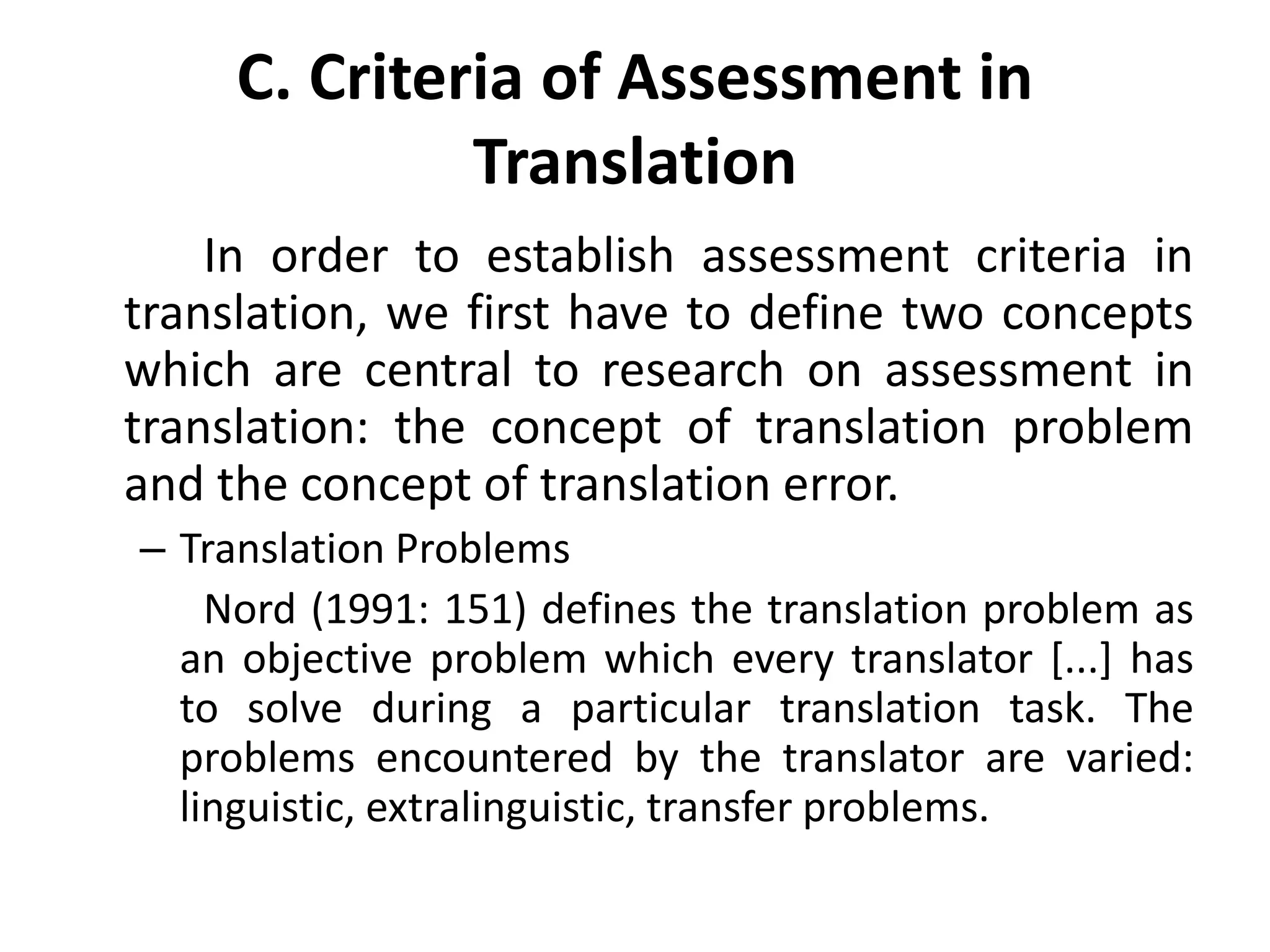 Translation assessment | PPTX