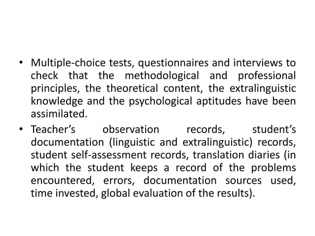 Translation assessment | PPTX | Educational Assessment | Education