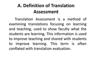 Translation assessment | PPTX