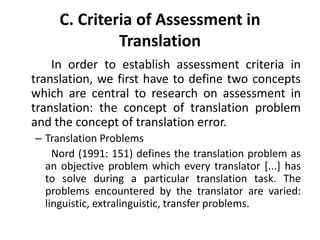 Translation assessment | PPTX