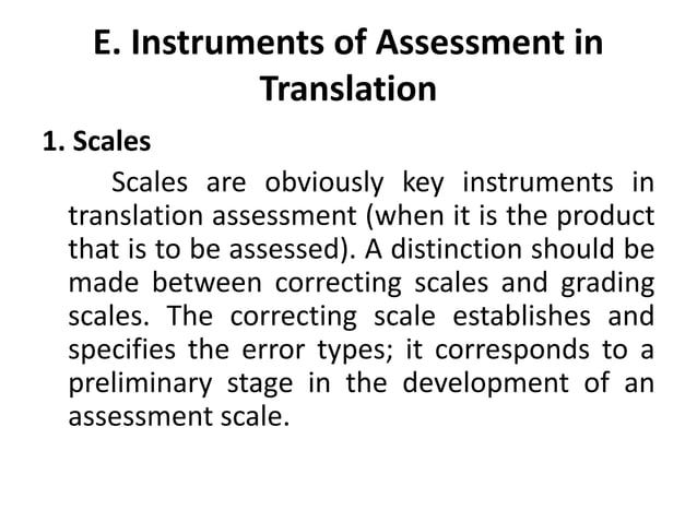 Translation assessment | PPTX | Educational Assessment | Education