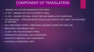 Translation in prokaryotes and eukaryotes | PPTX