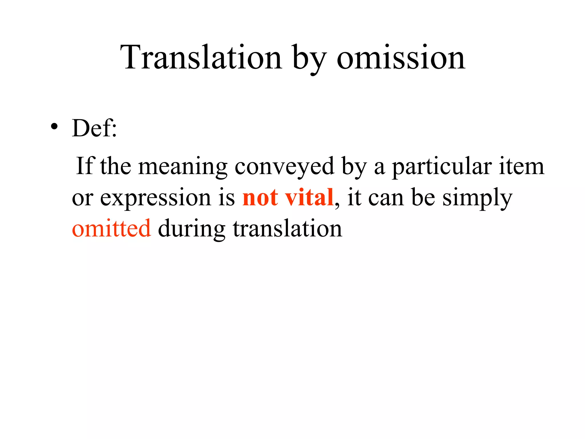 Translation by omission | PPT