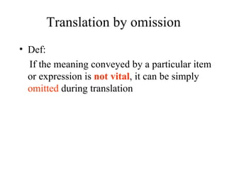Translation by omission | PPT