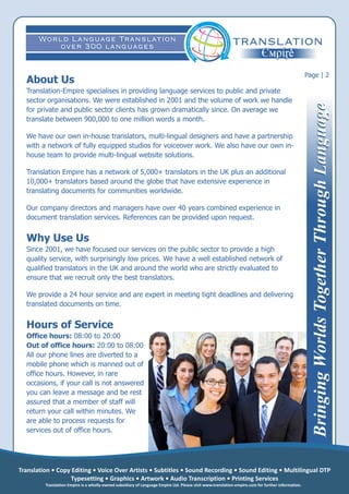 Translation Empire Portfolio | PDF