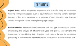 TRANSLATION (approaches in translation). | PDF