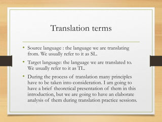 Translation in brief | PPTX
