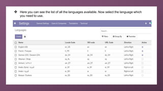 Translation in Odoo 14 | PPT