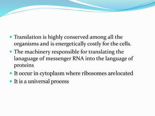 Translation in prokaryotes | PPTX
