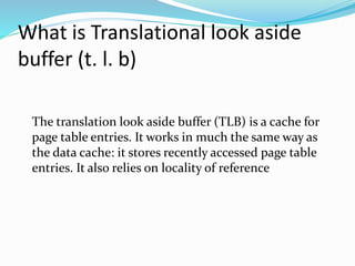 Translation lookaside buffer | PPTX