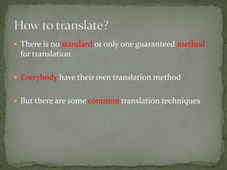 Translation methods | PPTX