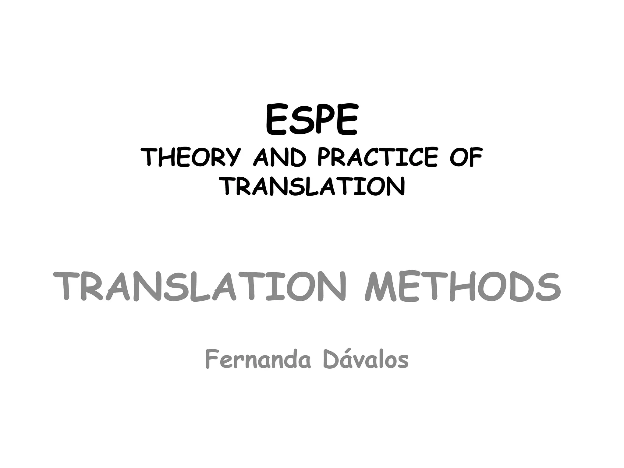 Translation methods | PPTX