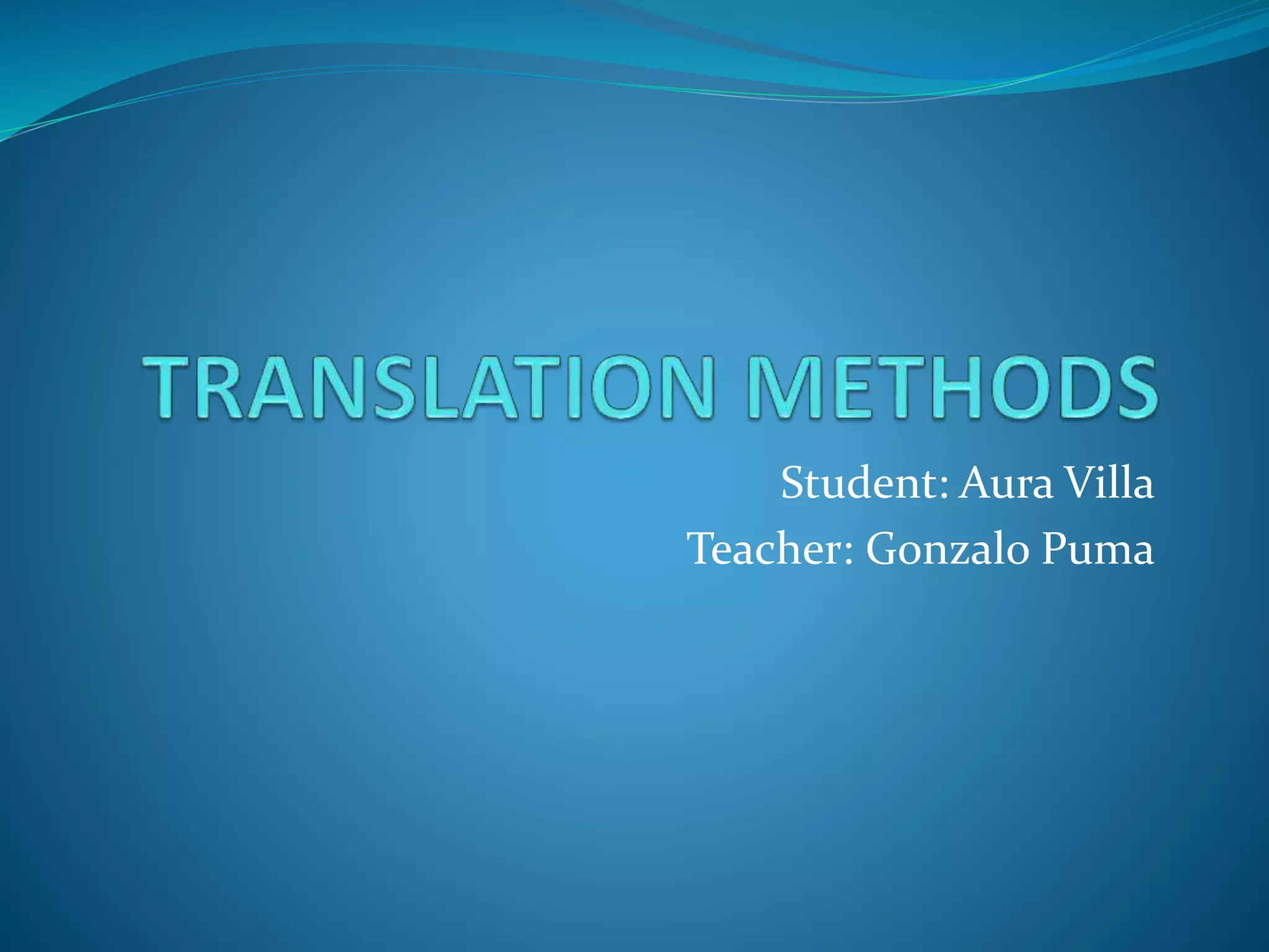 Translation methods | PPTX
